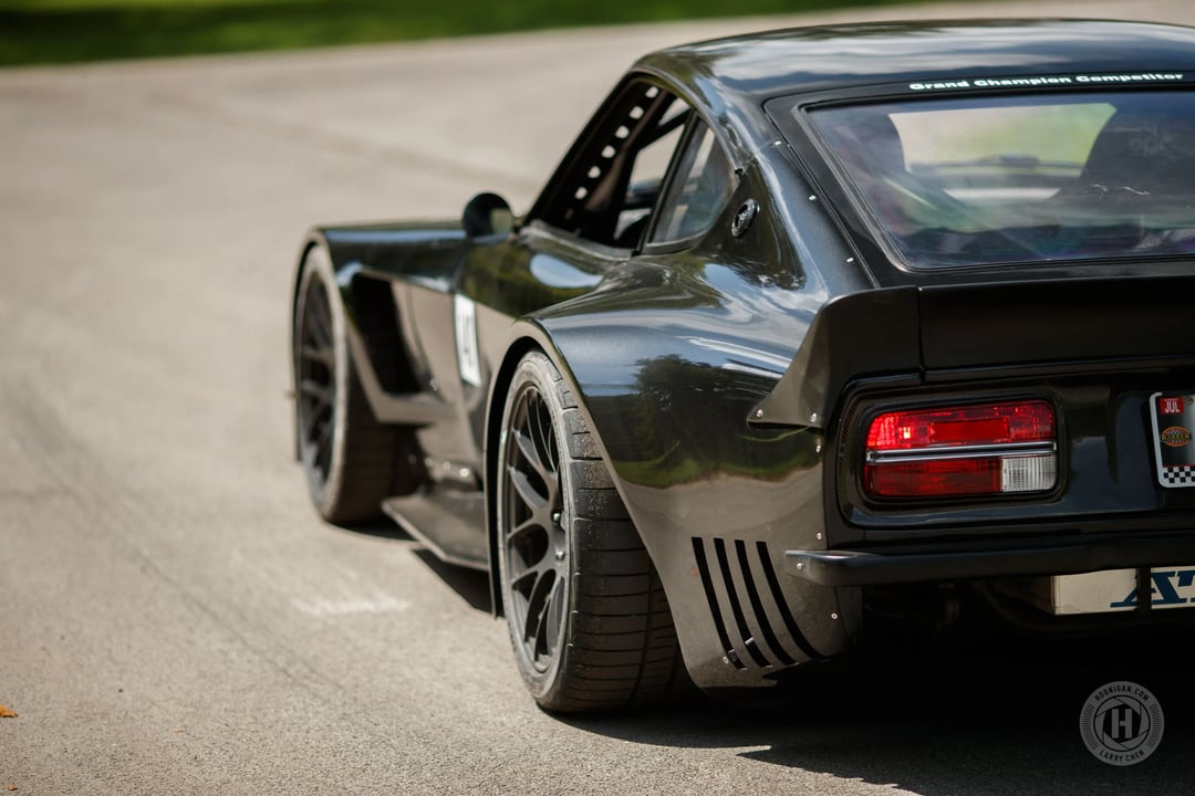 Tyler Powell's V8 swapped 240z with bespoke ultrawide bodykit, dubbed ...