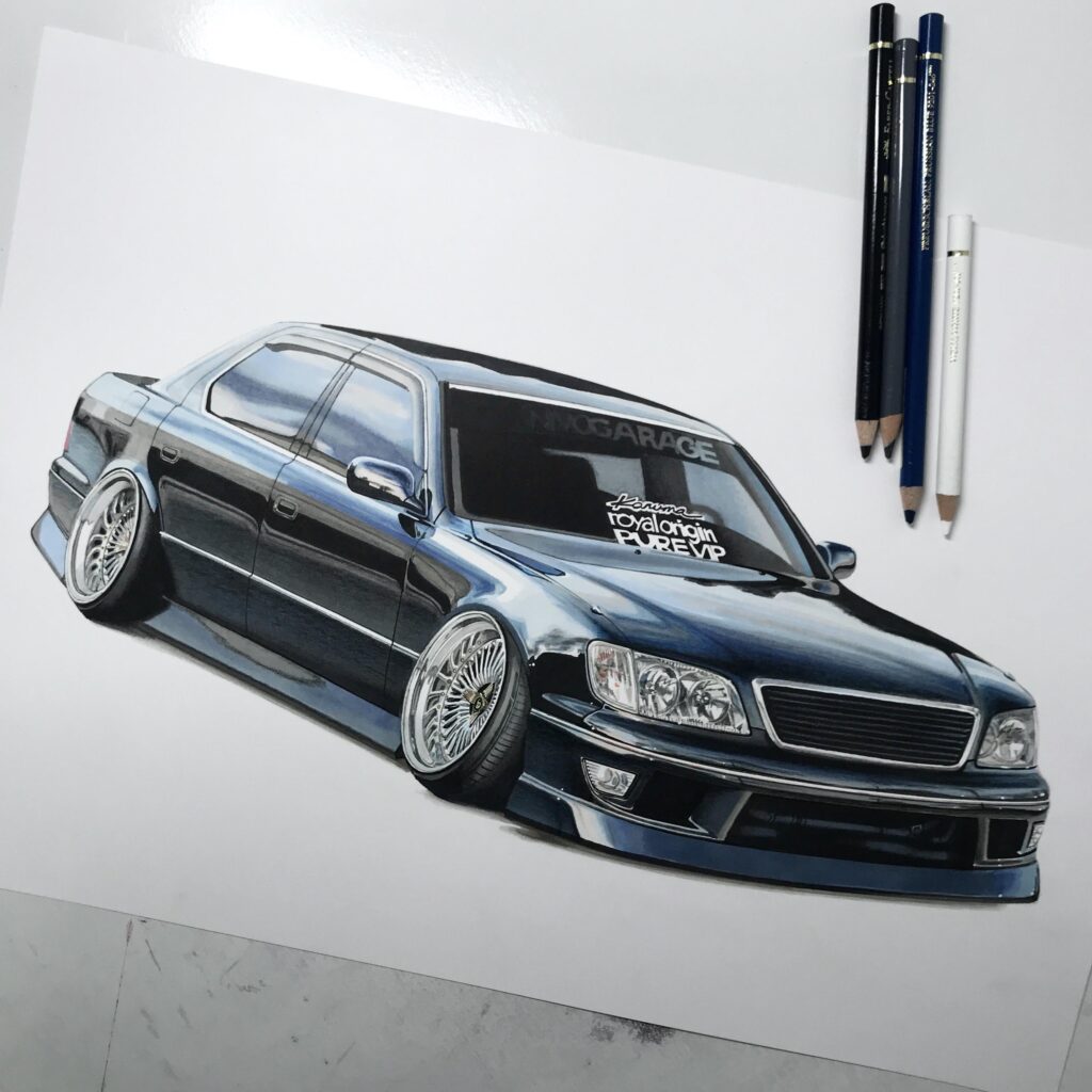 Slammed Lexus marker drawing - EVSHIFT