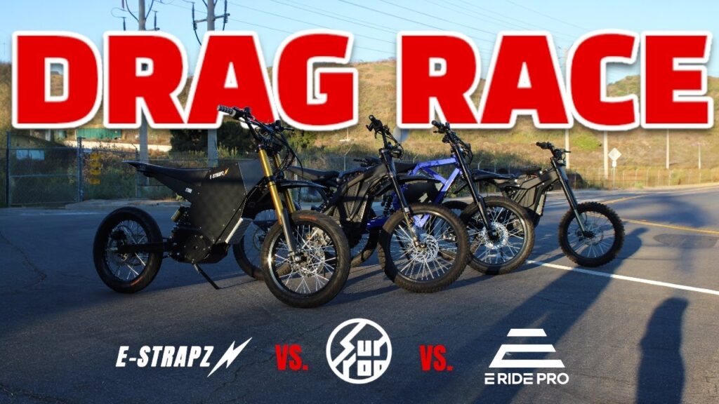 FASTEST ELECTRIC BIKE DRAG RACE | E- STARPZ SB STORM VS ERIDE PRO VS ...