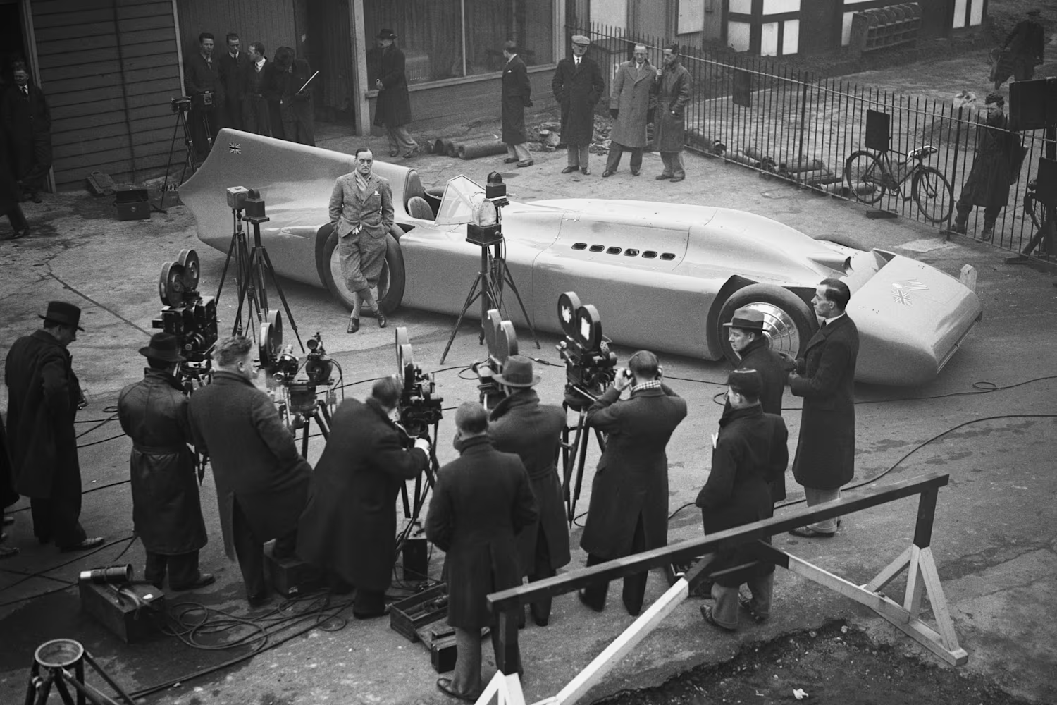 Malcolm Campbell presenting the Campbell-Railton Blue Bird, his final ...