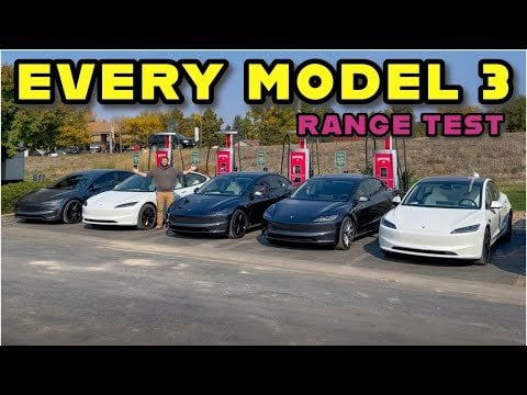 Tesla Model 3 Mega Highway Range Test! Every Highland Refresh Variant ...