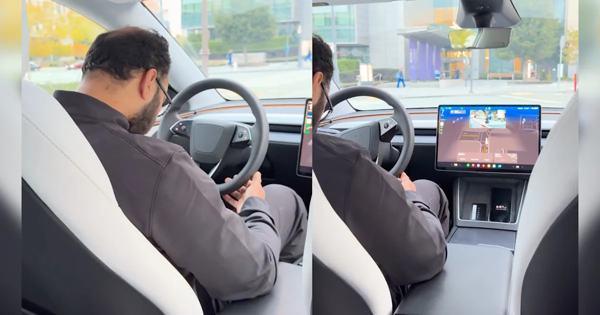 Passenger Alarmed When Tesla Robotaxi “Safety” Driver Falls Completely ...