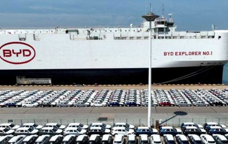 BYD ship reaches Argentina with record delivery of nearly 5,800 ...