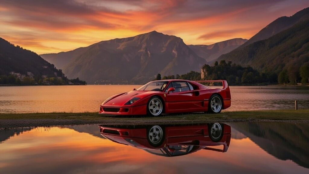 [Ferrari F40] at lake Como, Italy - EVSHIFT