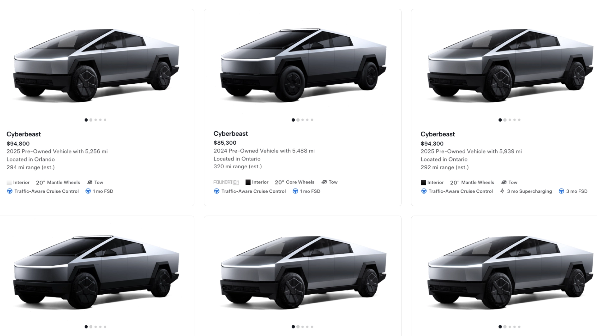 Tesla Lists Pre-Owned Cybertrucks, Prices Start at $66,200 - EVSHIFT